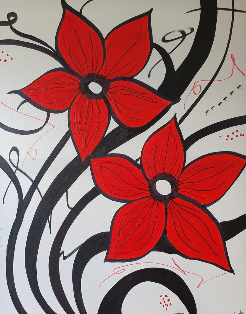 Blooming Red Art | Art by Judi G